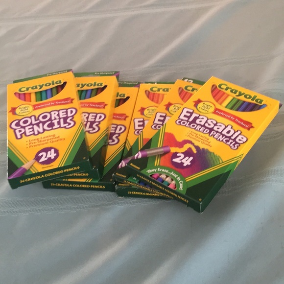 Crayola | Office | Crayola Colored Pencils New 6 Boxes 6 Erasable ...